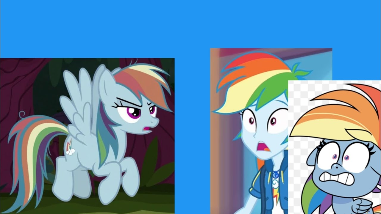 Mean Rainbow Dash Beats Up 2 Rainbow Dashs/Grounded - YouTube