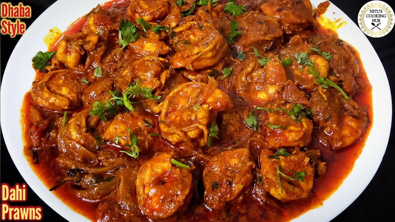 Dhaba Style Dahi Prawns Recipe|Spicy Prawns Masala Recipe|Dahi Chingudi ...