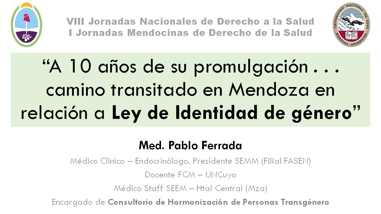 Ley de identidad de género en Mendoza. VIII Jornadas Nacionales de ...