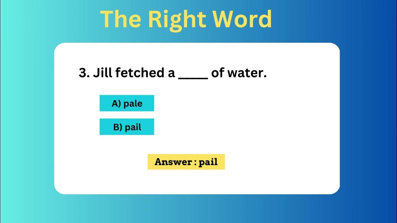 Can you score 10/10? | The Right word | Quiz | English grammar - YouTube