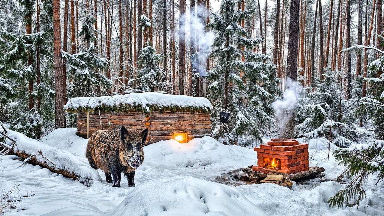 Trapped in a Log Cabin: My Wild Encounter with Boars and Wolves! - YouTube