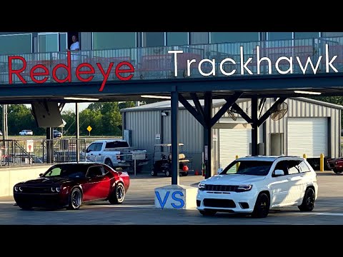 Trackhawk takes on Redeye Challenger//Drag racing the Trackhawk at XRP ...