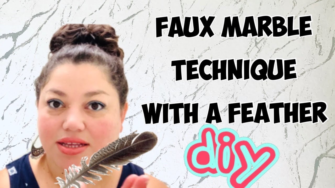 Faux Marble technique with a Feather - YouTube