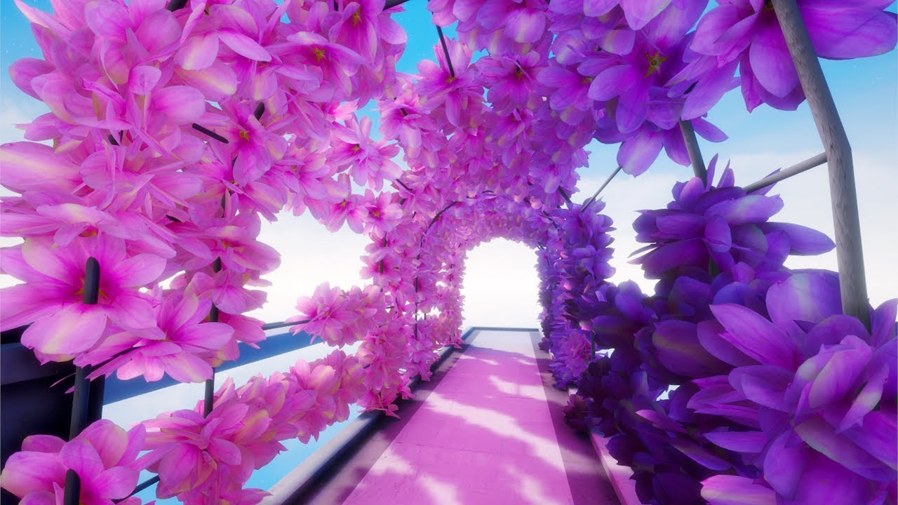 Flower tunnel in my VR project on UE4 - YouTube
