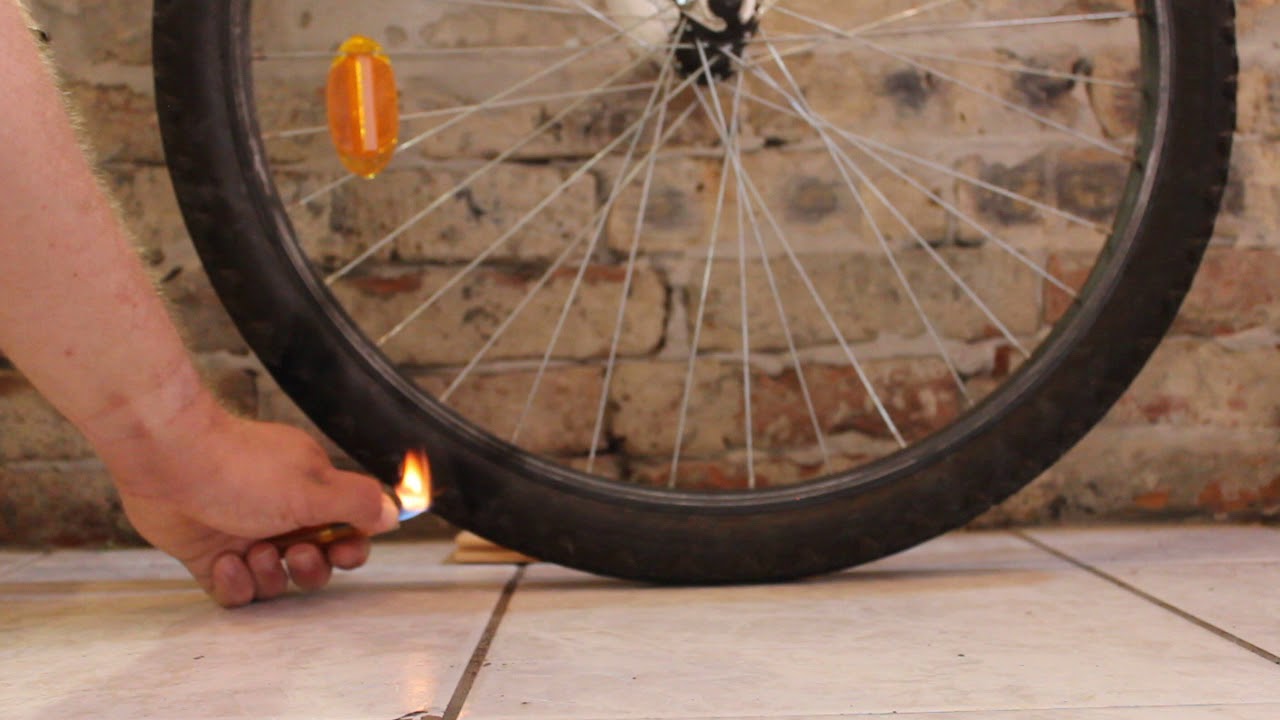 Burning bike tire - YouTube