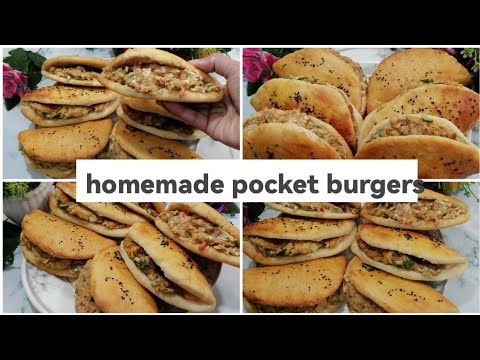 pocket burgers recipe/ homemade pocket burgers - YouTube
