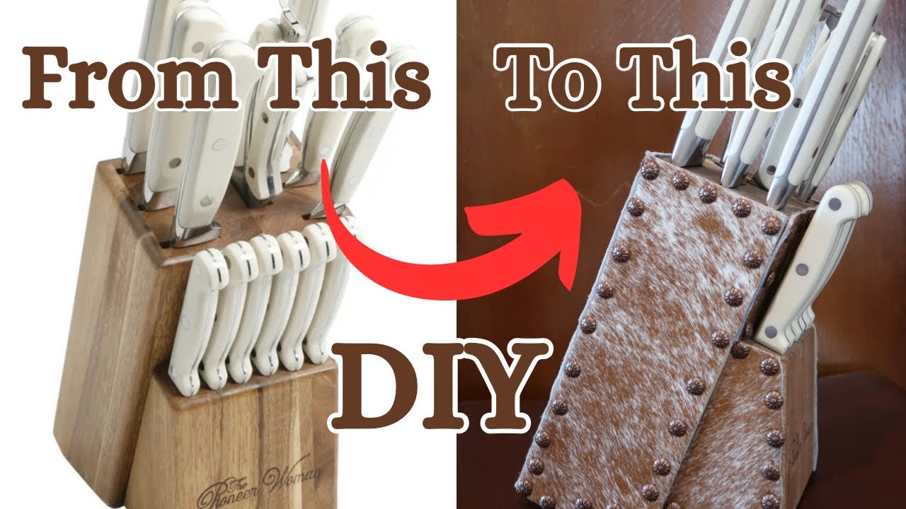 Pioneer Woman Knife Set Cowhide DIY | Western Style#diy #cowhide # ...