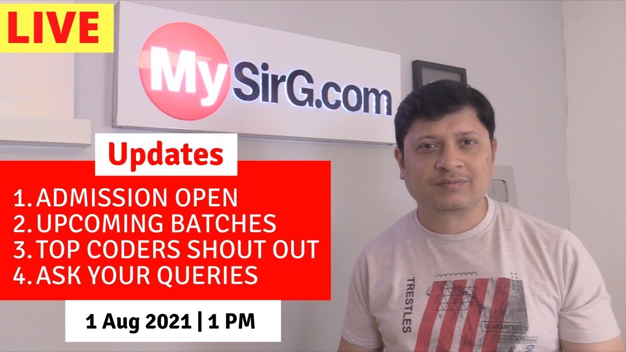 Sunday LIVE | MySirG Updates | 1 Aug 2021 | 1 PM - YouTube