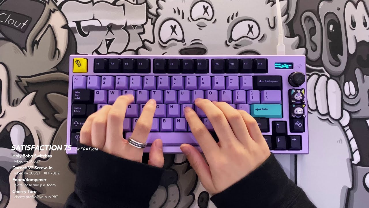 THOCKY BONGO CAT?!? - Satisfaction 75 with Lubed Holy Boba Switches Typing Sounds - YouTube