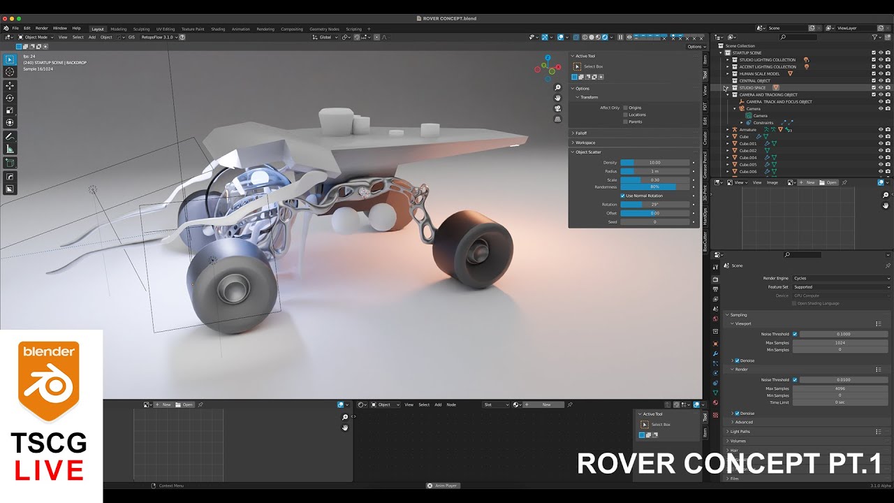Blender Session (Rover Concept PT.1) - YouTube