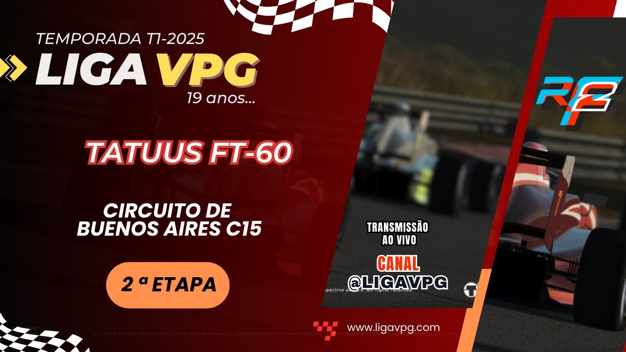 [Transmissão] Liga VPG | 2025 T1 | Tatuus FT-60 | Etapa 2 – Buenos ...