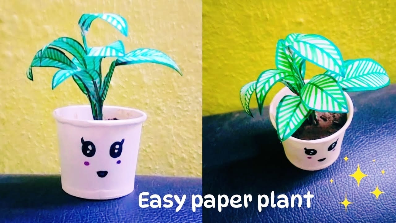 easy paper plant craft /creative || with paper cup. - YouTube