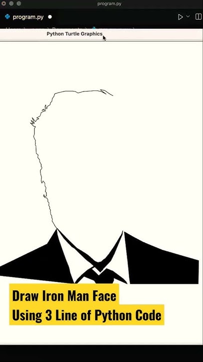 Draw Iron Man Face Using 3 Line Of Python Code Shorts Coding Programming Codetermiantors