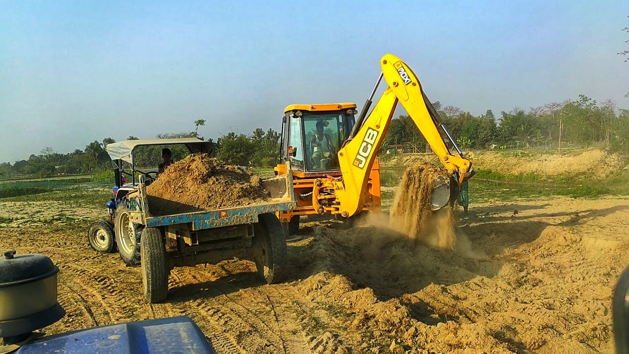 JCB 3dx diesel Engine with Tractor loading | Tractor And JCB perfomance ...