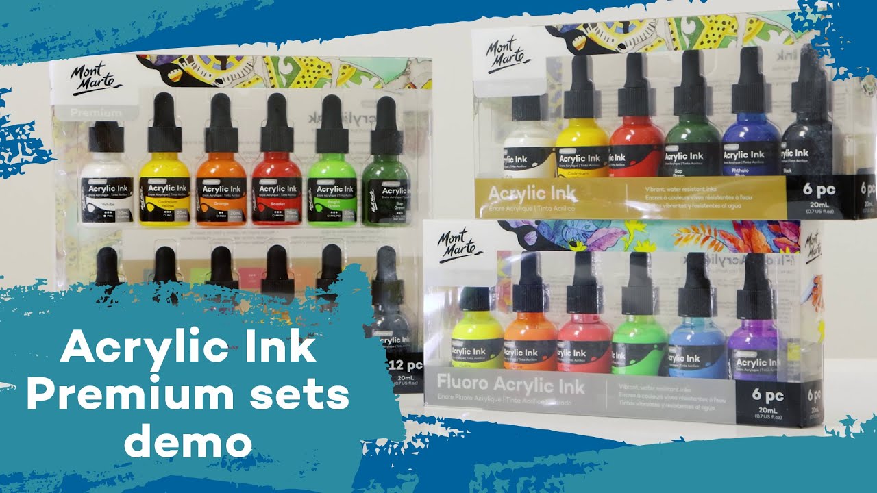 Acrylic Ink Premium sets demo - YouTube