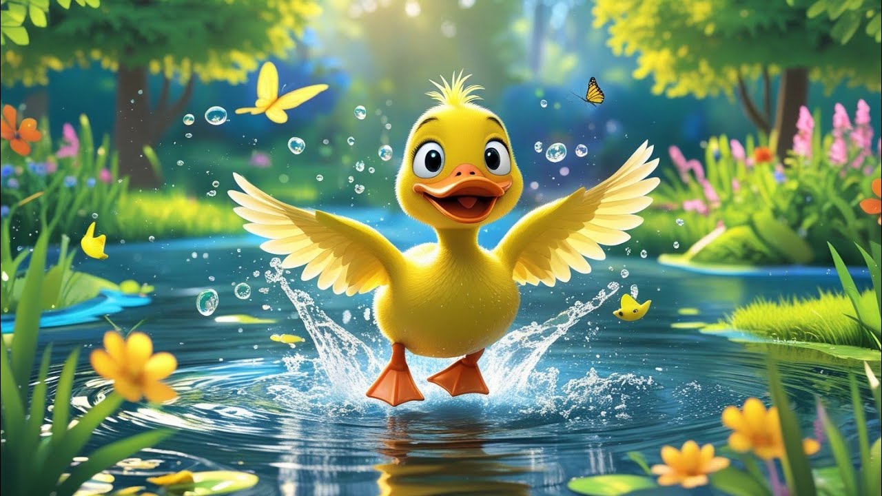 Little Yellow Duck Song for Kids | Fun 3D Animated Nursery Rhyme for ...
