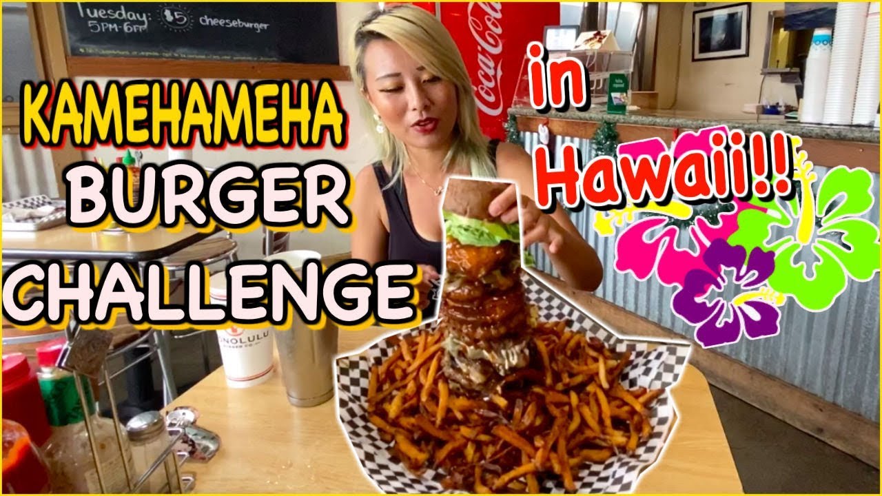 8LB KAMEHAMEHA BURGER CHALLENGE in Hawaii!!! Honolulu Burger Co. # ...