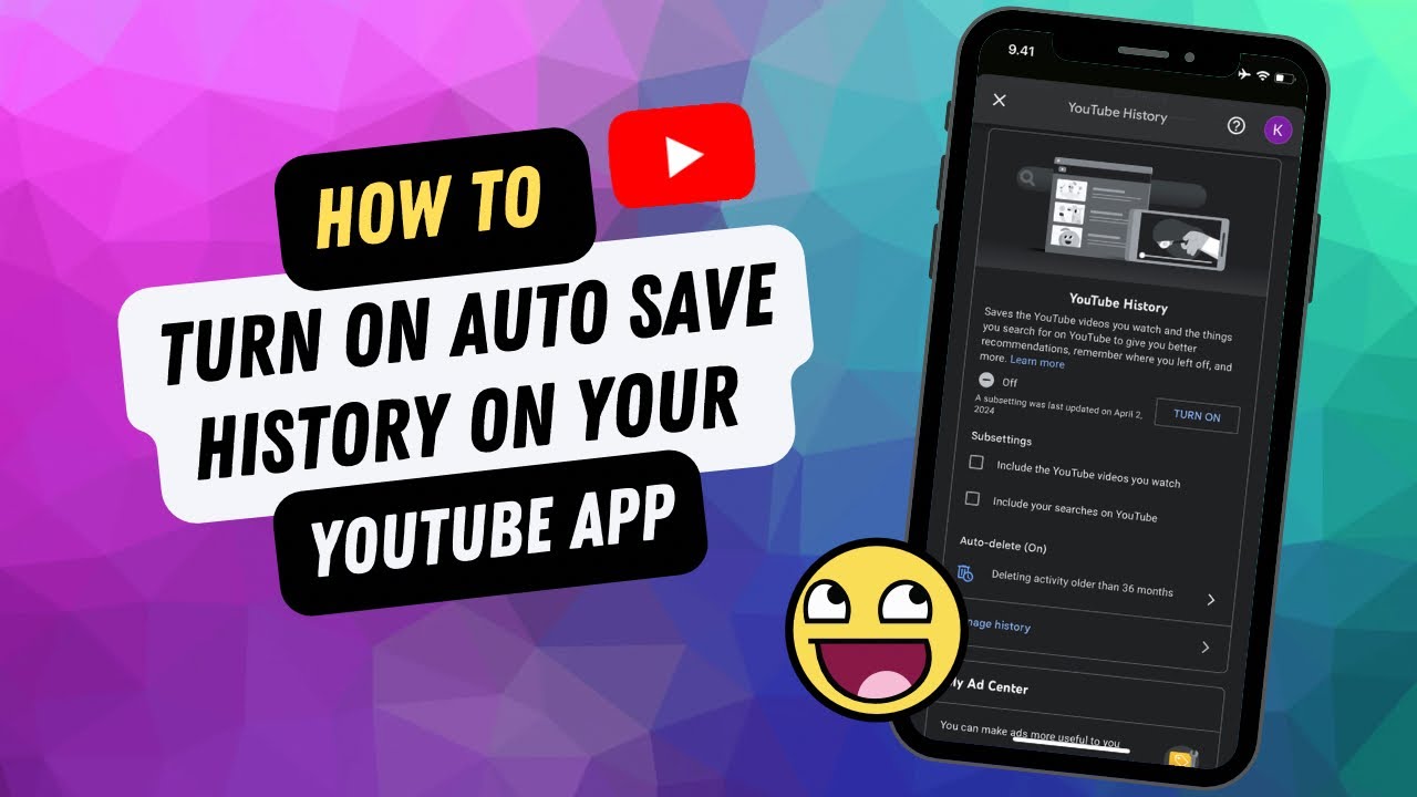 How To Turn On Auto Save History On YouTube - YouTube