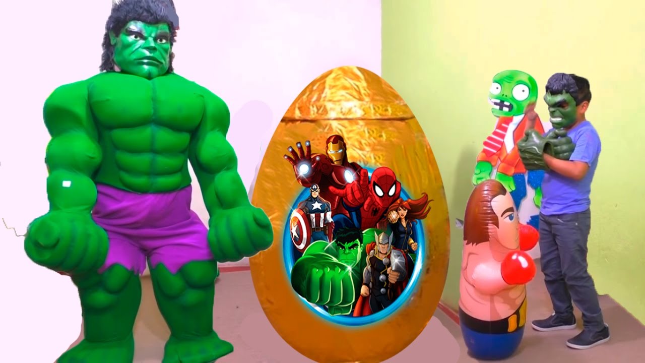 Huevo gigante de Sorpresa de Hulk (Vengadores) - Giant Egg Surprise ...