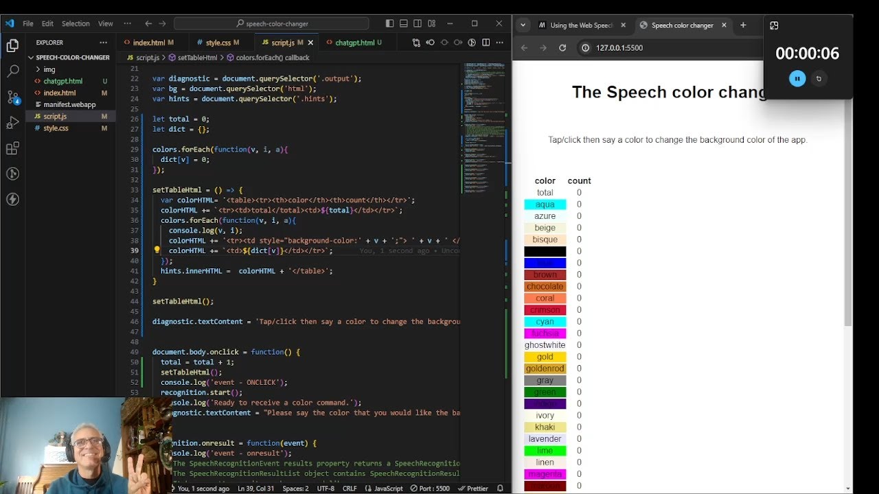 Web Speech Recognition - Video 008 begins counter - YouTube