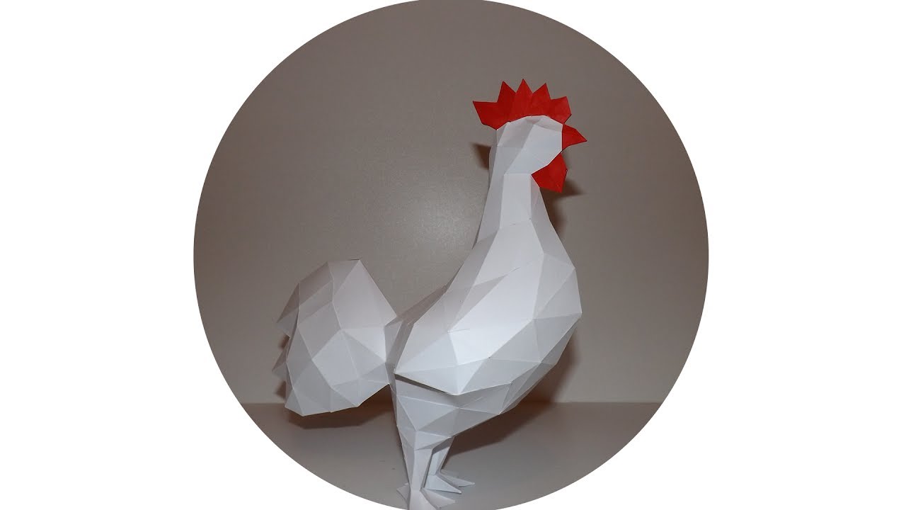 PAPERCRAFT #14 - Rooster (Stop Motion) - YouTube