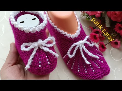 Anne ve kız kombininden çok güzel bebek patiği / baby shoes from mother-daughter combination #patik