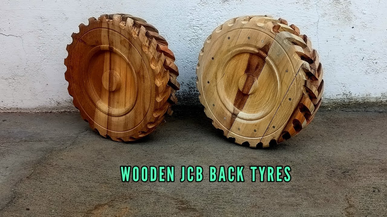 How To Make wooden JCB Back Tyres #jcb #earthmover #eartwork #tyre # ...