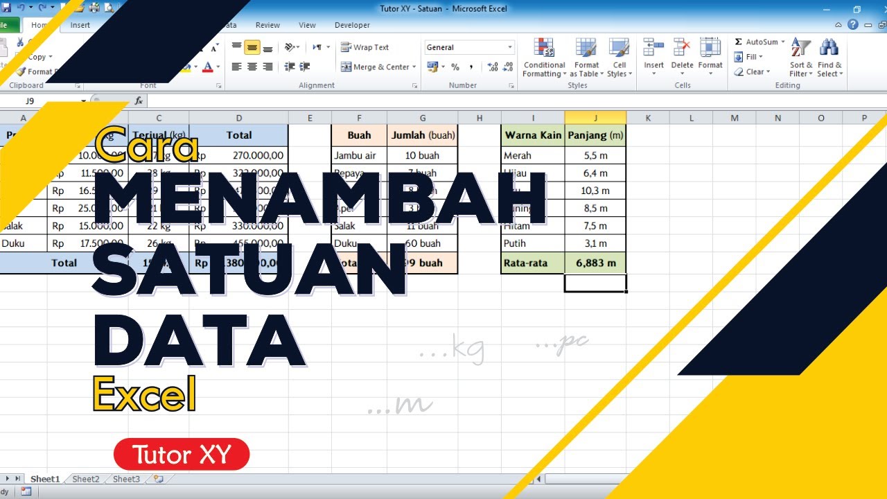 Cara Menambah Satuan Data di Excel Kg, Buah, Pcs, Unit, dll | Tutorial ...