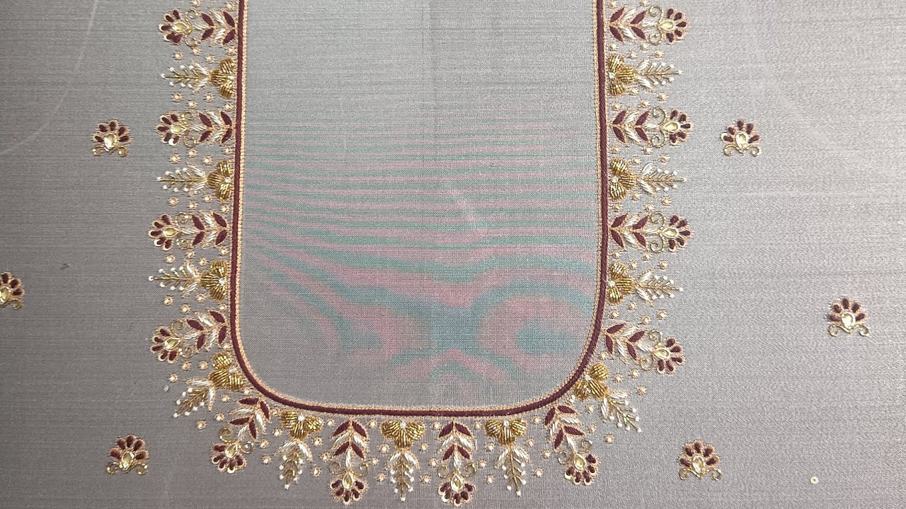 simple work design maggam work blouse thread work and spring work new ...