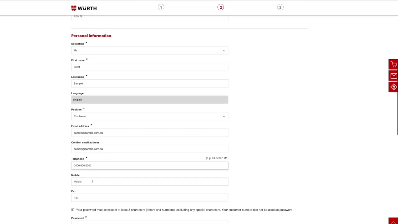 Creating a New Customer Account with Wurth Australia - YouTube