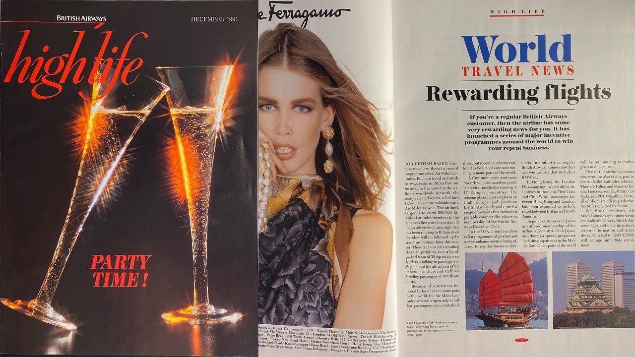 A piece of British Airways History. December 1991 Highlife Magazine ...