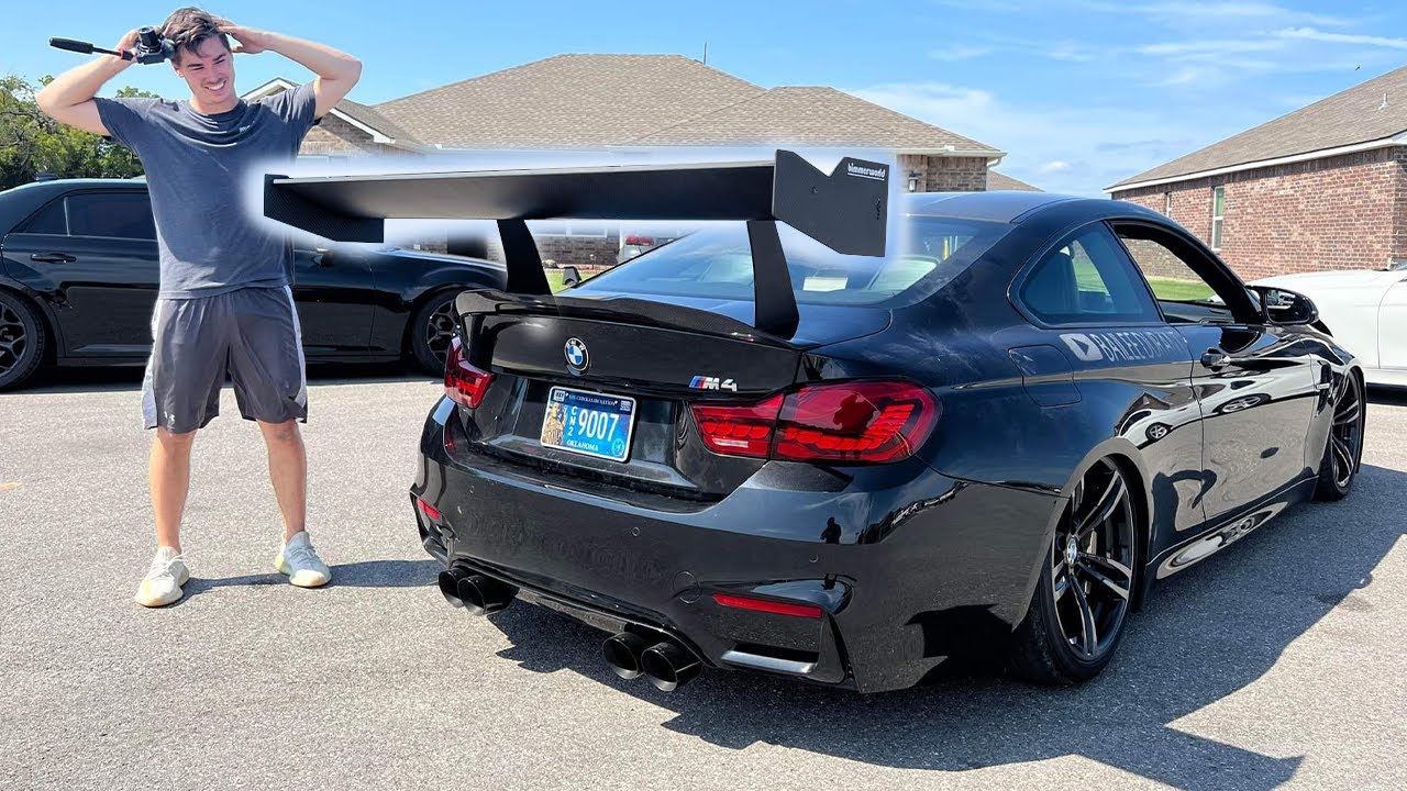 Big Swan Neck Wing on my BMW, Bimmerworld wing install - YouTube