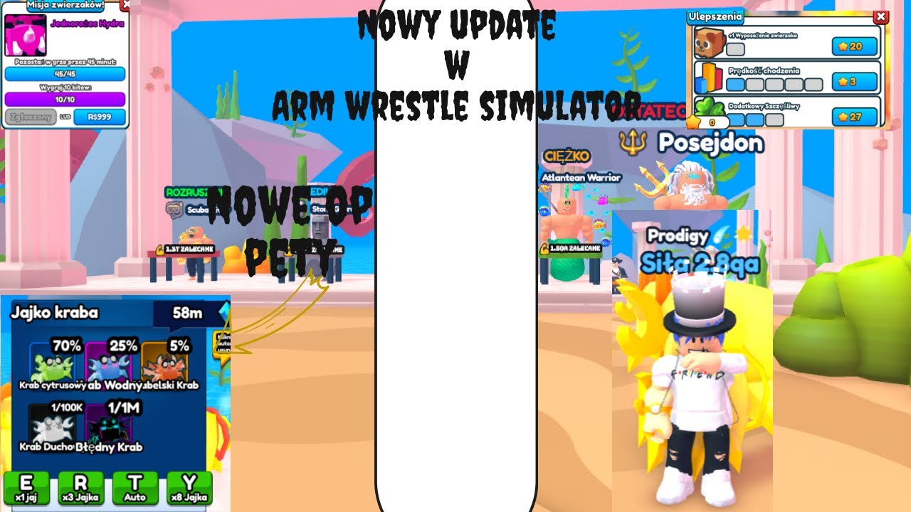 🎉Nowy update w Arm Wrestle Simulator, robiłem ulepszenia za rebirth🎉 ...