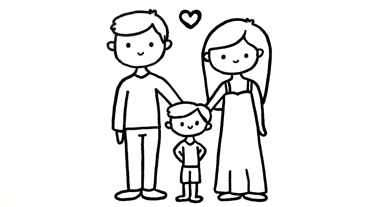 How to Draw a Family Very Very Easy - YouTube