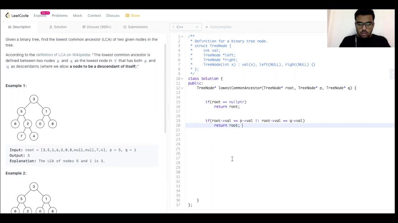 Binary Tree | Leetcode Lowest Common Ancestor of a Binary Tree - YouTube