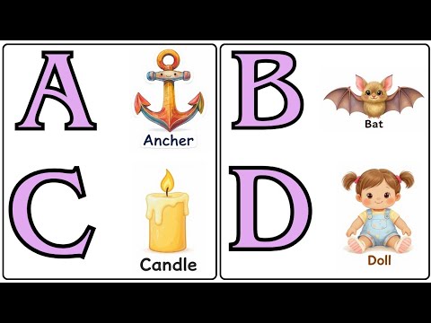 ABC Flashcards for Toddlers | Learn A to Z Alphabets & First Words ...