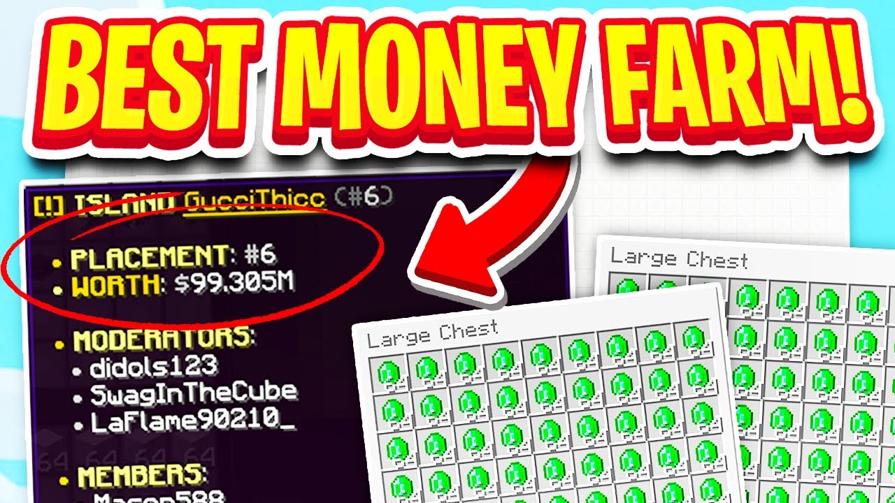 BEST WAY TO MAKE MONEY *RICH* ON THE SERVER! | Minecraft Skyblock ...