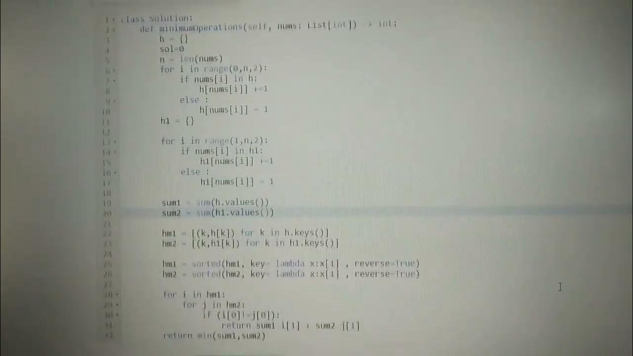 Minimum Operations to Make The array Alternating | Solution - YouTube