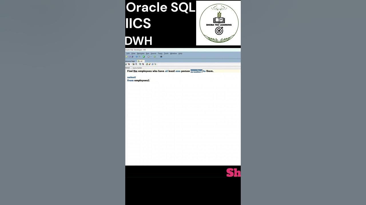 Find the employees who have reporting to manager? #sql #etl #iics #oraclesql - YouTube