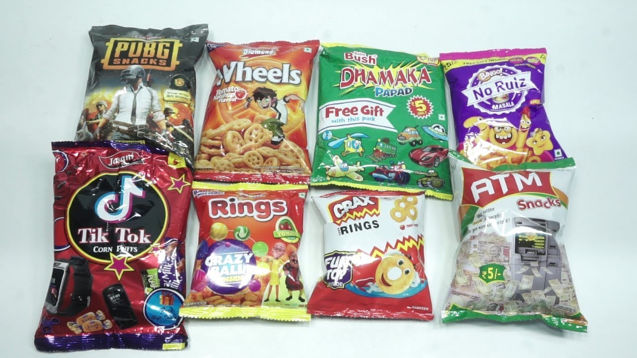 8 PUBG Snacks,Tik Tok,CRAX Rings,ATM Snacks,No Rulz,Rings Crazy Ball ...