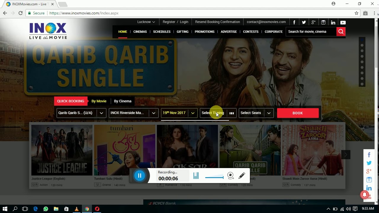 How to book tickets on inox - YouTube
