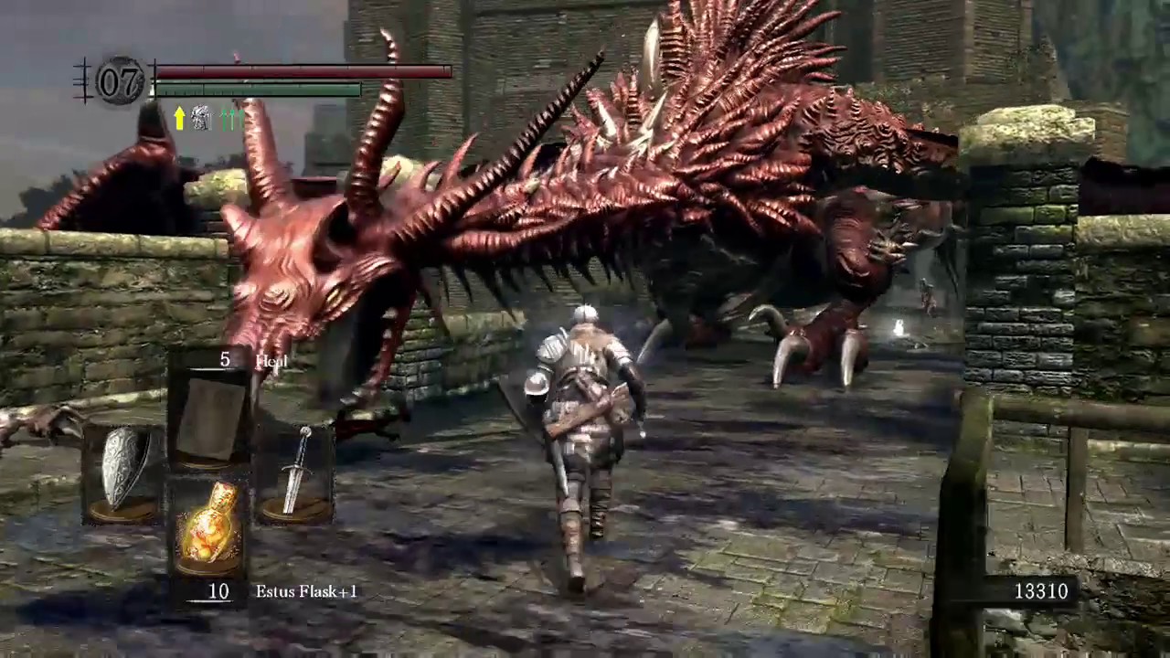 Slaying the Hellkite Dragon (Dark Souls) - YouTube