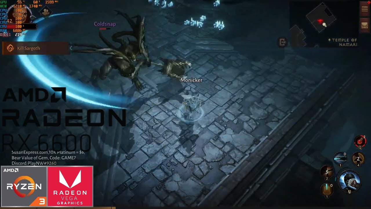 DIABLO IMMORTAL ON RYZEN 3200G + AMD RADEON RX6600 1080 MAX SETTING ...