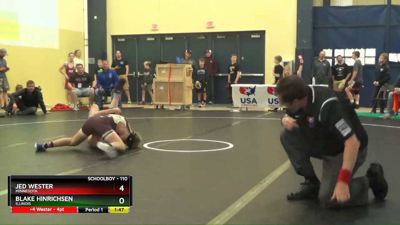 Schoolboy 110 Jed Wester Minnesota Vs Blake Hinrichsen Illinois - YouTube