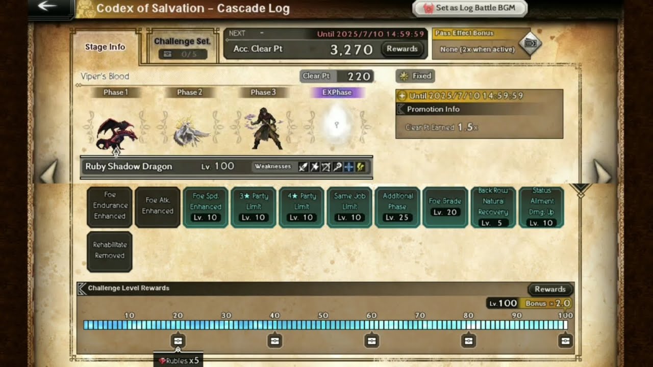 Octopath Travelers CotC - Cascade Log Rank Ex2 Viper's Blood - YouTube