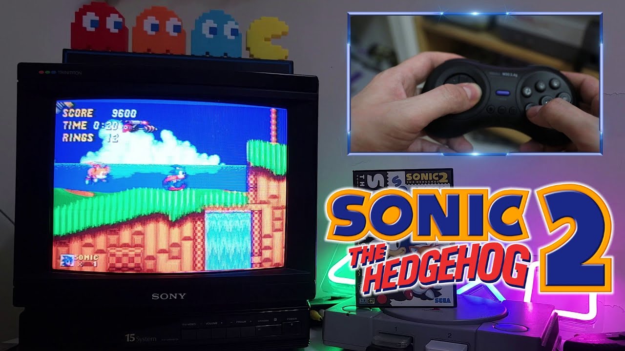 Sonic The Hedgehog 2 Gameplay on an original Sega Mega Drive with a ...