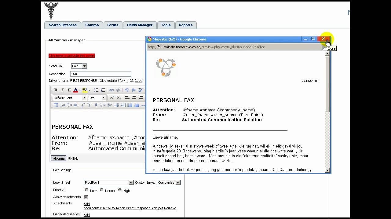 Adding an alternative communication (fax) - YouTube