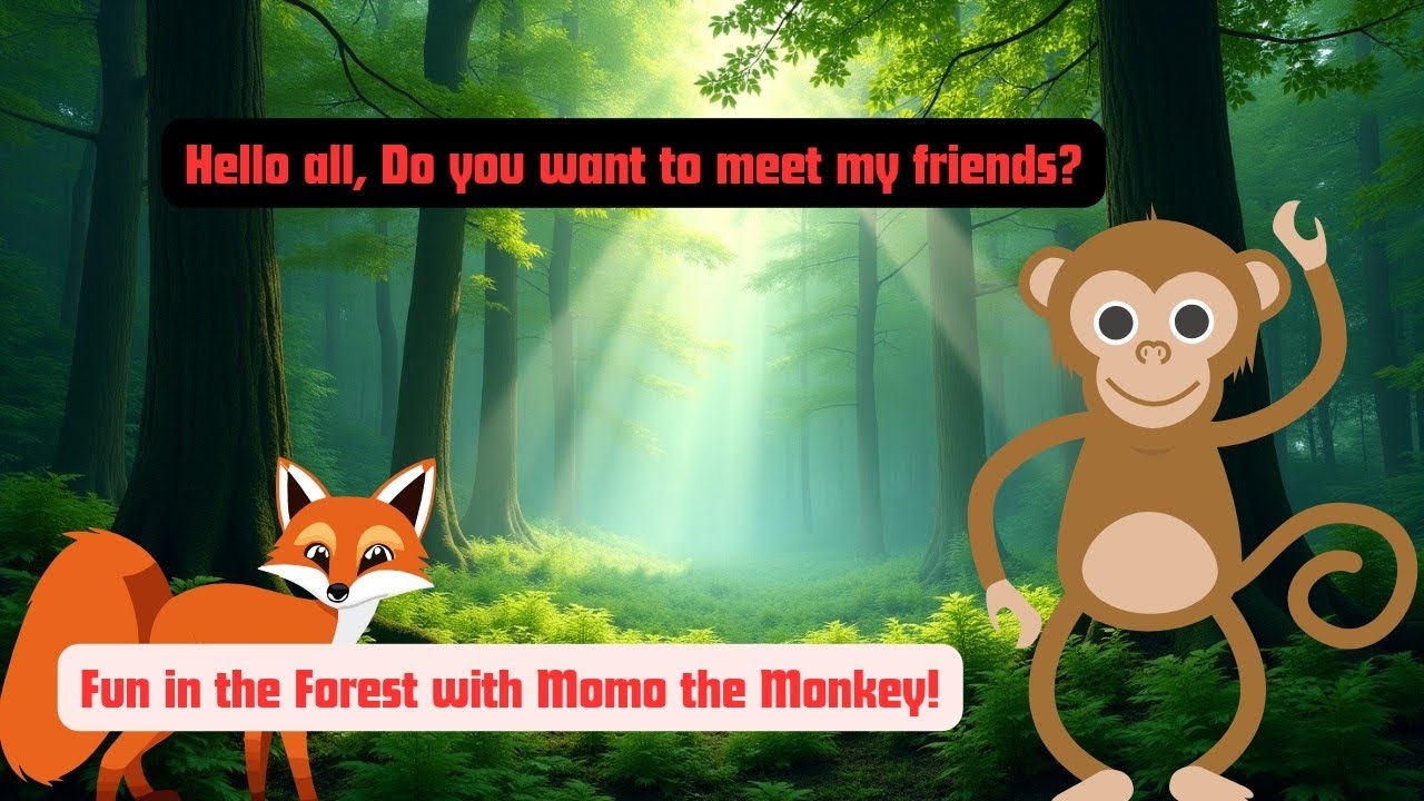 Fun in the Forest with momo the monkey | kids | Educational video | # ...
