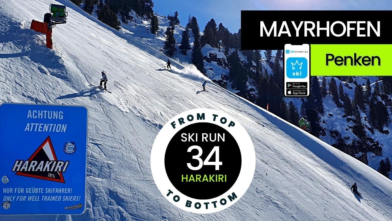Mayrhofen / #2 of TOP 10 black ski runs in Austria - 34 Harakiri, from ...