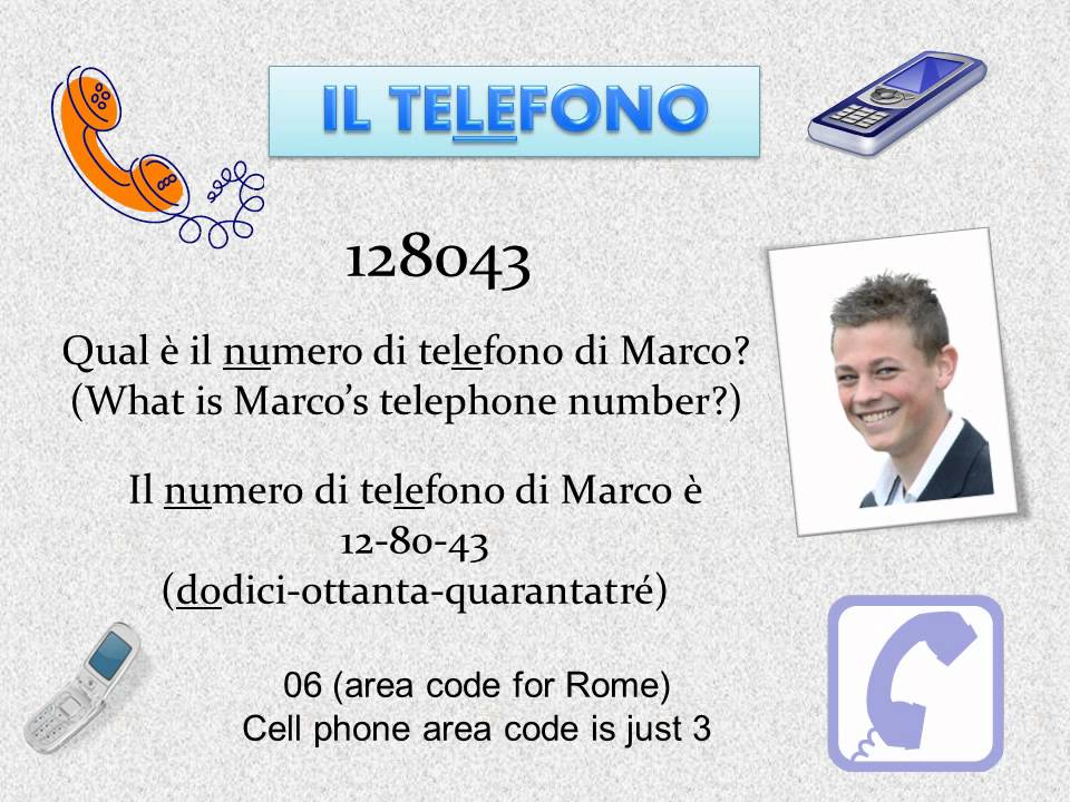 Italian Lessons with Gina Lesson 12 Addresses, Telephone Numbers & The ...